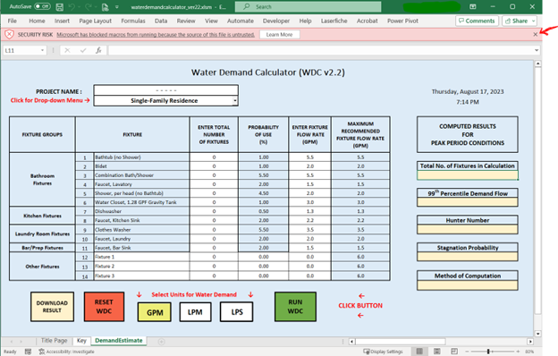 Water Demand Calculator | Water Efficiency and Sanitation Standard (WE ...